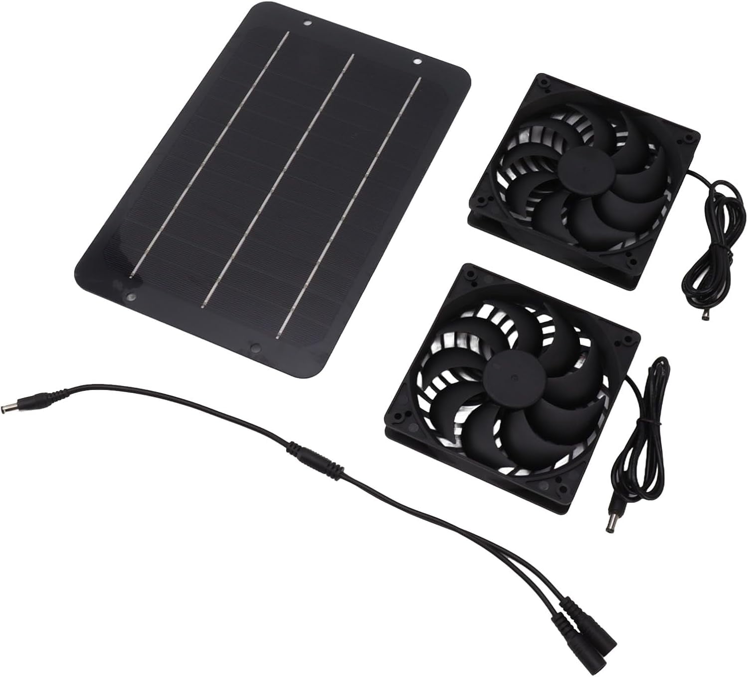 Solar Panel Fan Kit, Solar Powered Dual Fan, Greenhouse Solar Powered ...