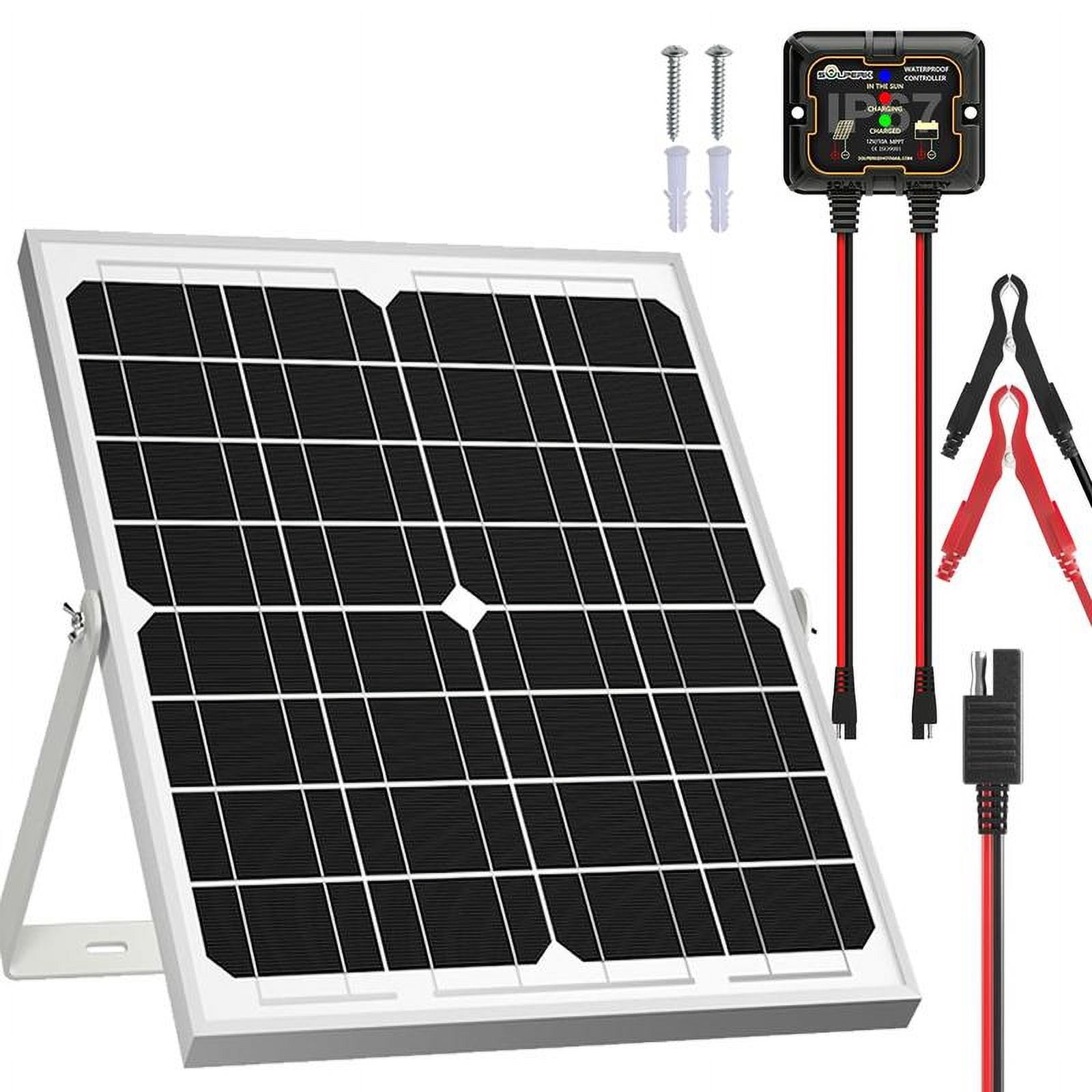 Solar Panel Kit 20W 12V, Solar Battery Trickle Charger Maintainer ...