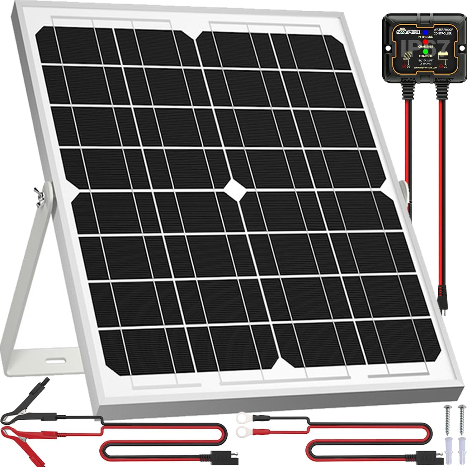 Solar Panel Kit 20W 12V, Waterproof Solar Battery Trickle Charger ...