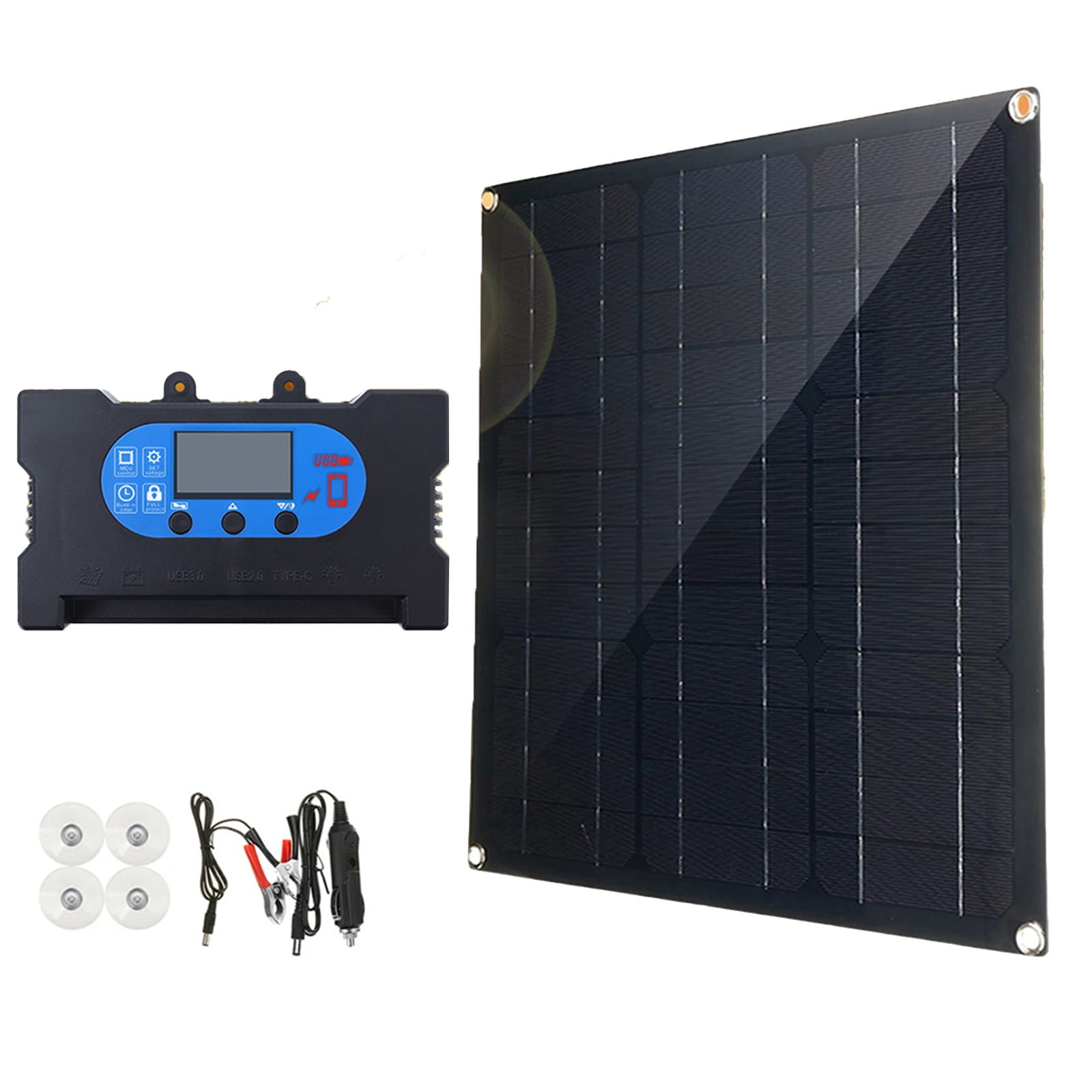 Solar Panel Kit 30W 12-18V Flexible Monocrystalline High Transmittance ...