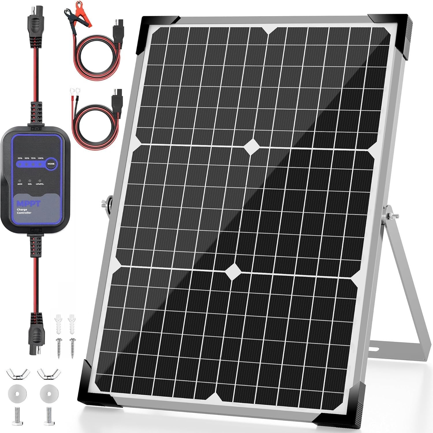 Solar Panel Kit 30W 12V with MPPT Controller, Solar Trickle Maintainer ...