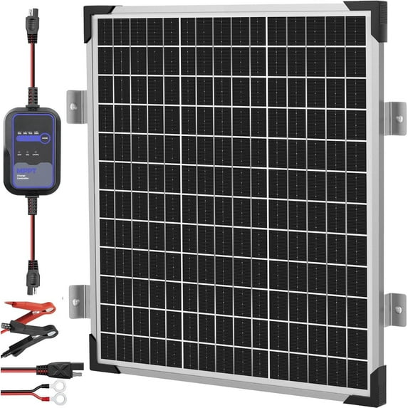 Solar Panel Kit 50W 12V with MPPT Controller, Solar Trickle Maintainer ...