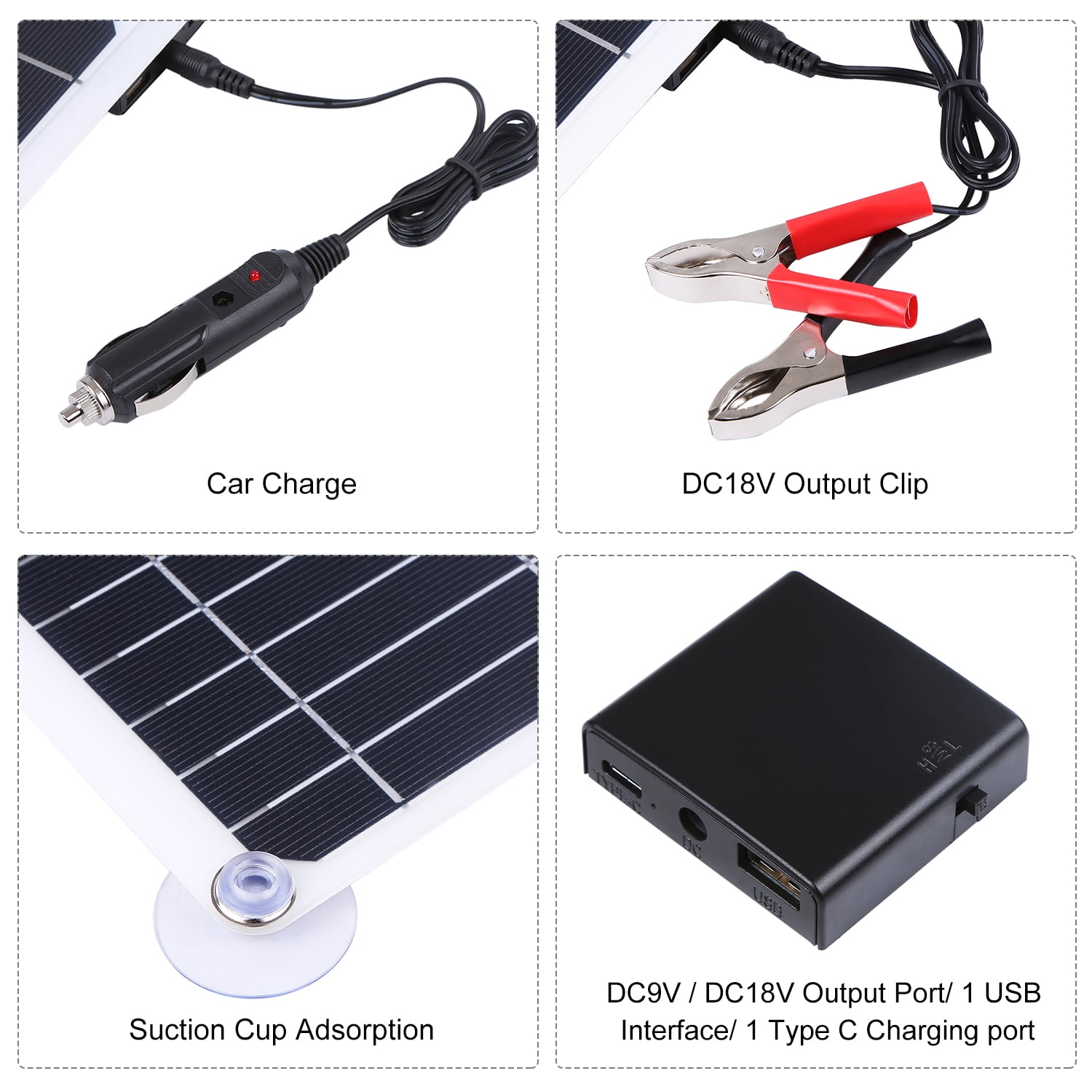 Solar Panel Kit,50w D C Solar Panel With Usb/type C Kit Set With Usb ...