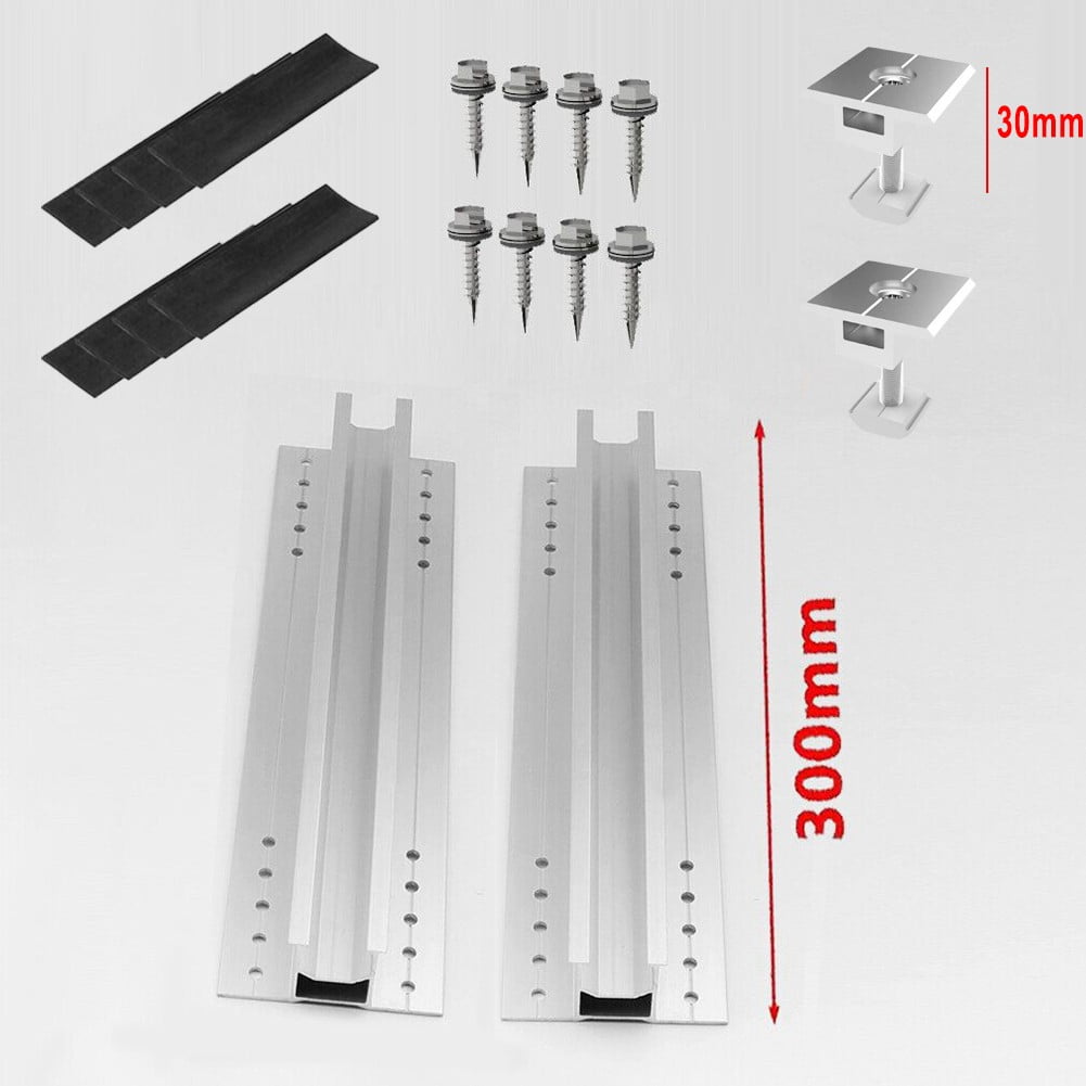 Solar Panel Middle Clamp End Clamp Rail Kit Mounting Modules Bracket ...