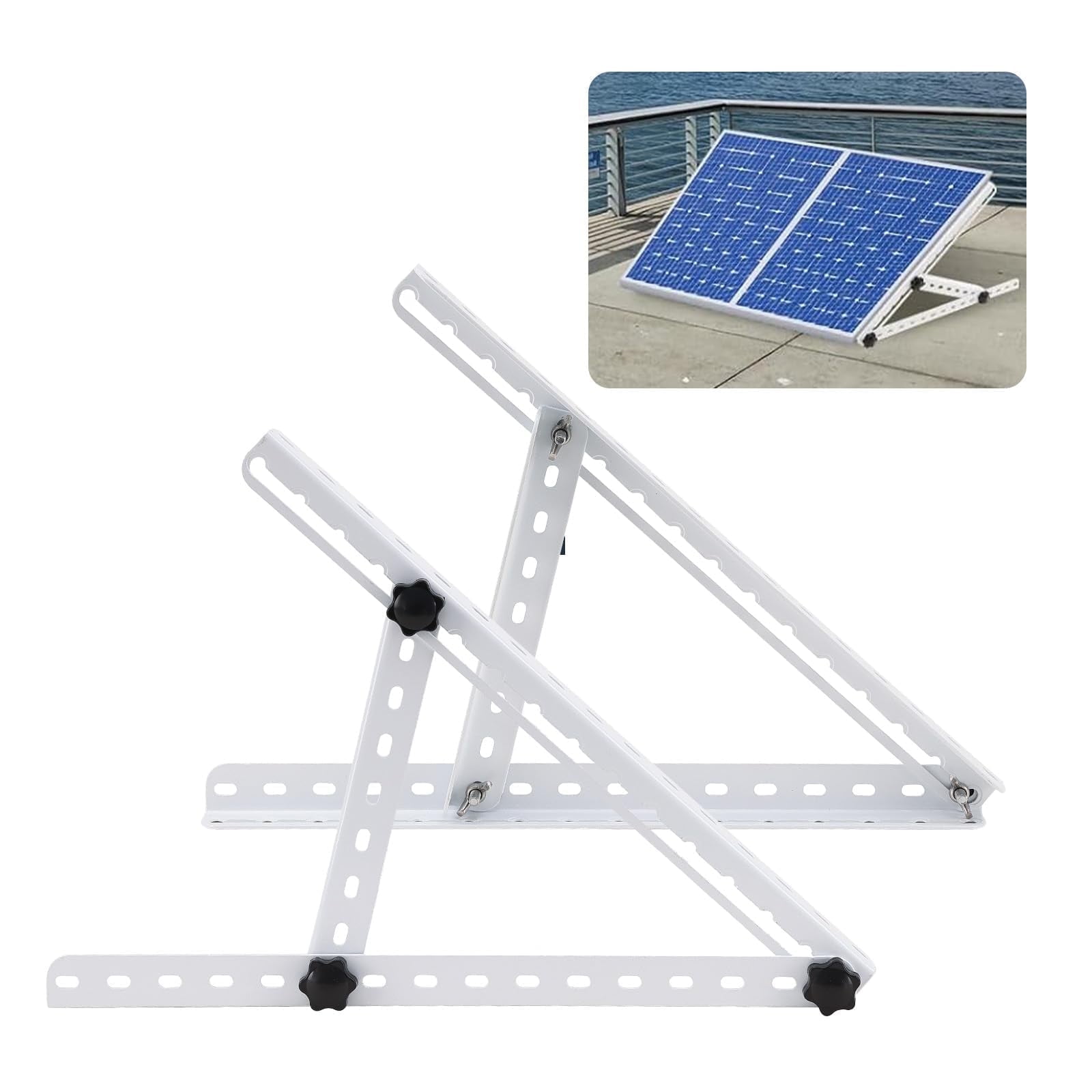 AEASKIEY Solar Panel Mount, 16" Adjustable Stand with Foldable Tilt ...