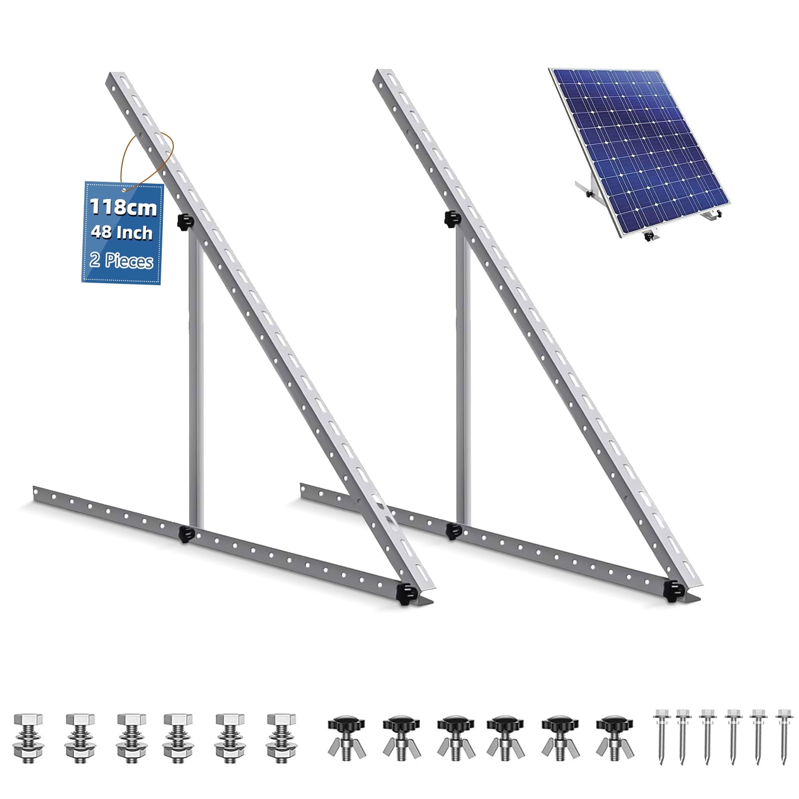 Solar Panel Mount Brackets, 48 inch Adjustable Foldable Tilt Legs ...