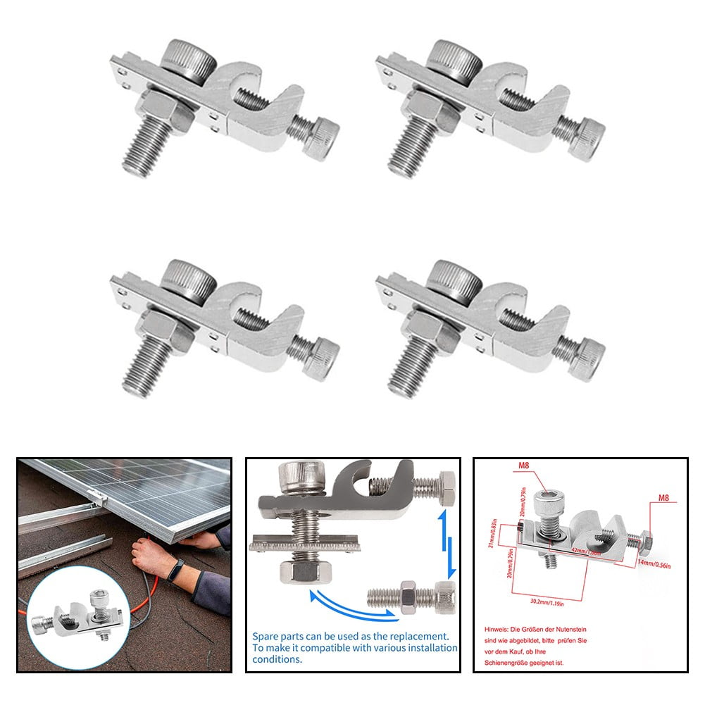 Solar Panel Mounting Bracket Clamps with For Grounding Lug Easy ...