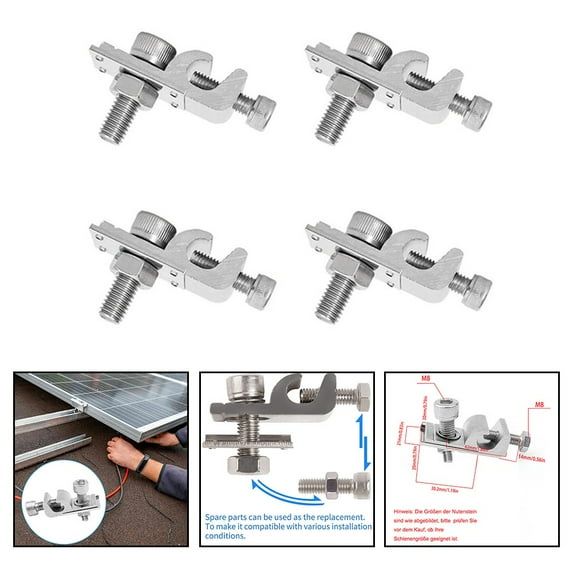 Solar Panel Mounting Bracket Clamps With For Grounding Lug Easy ...