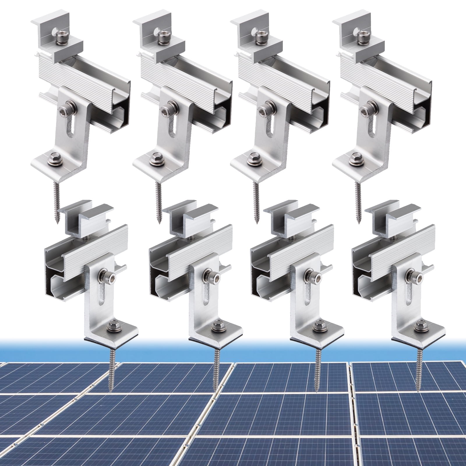 Solar Panel Mounting Bracket Kit, Solar Roof Mount Kit for 1-4 Pieces ...
