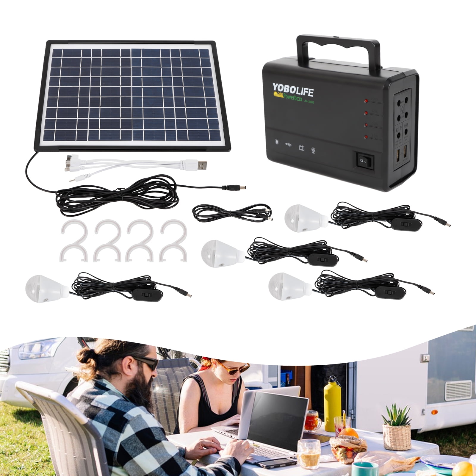 YOBO LIFE Solar Power Generator with 1 Solar Panel - Walmart.com
