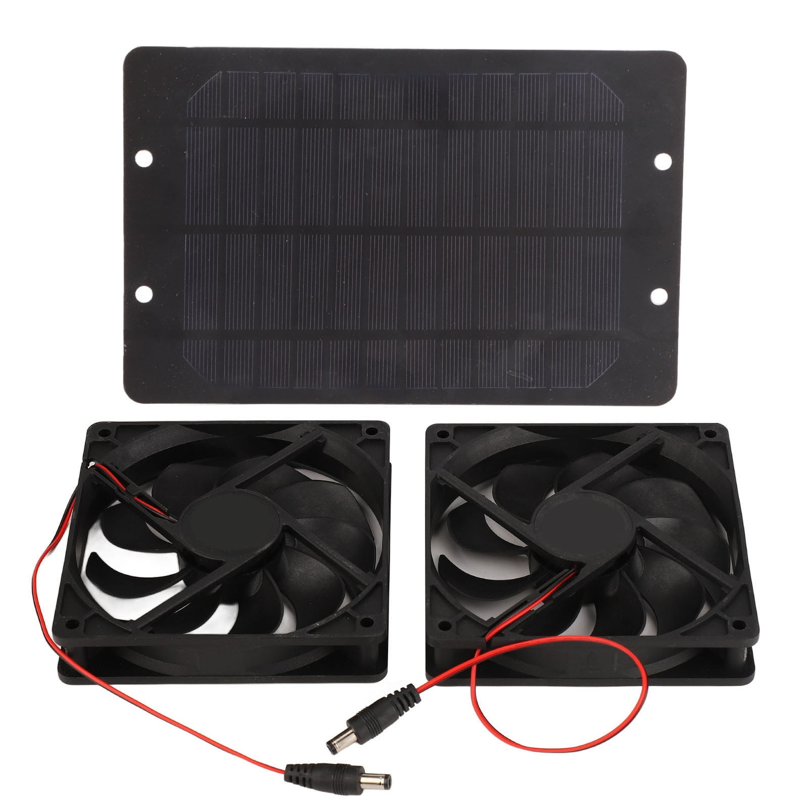 Solar Panel Powered Dual Fan Silicon Plastic 10W 12V 2A Outdoor ...