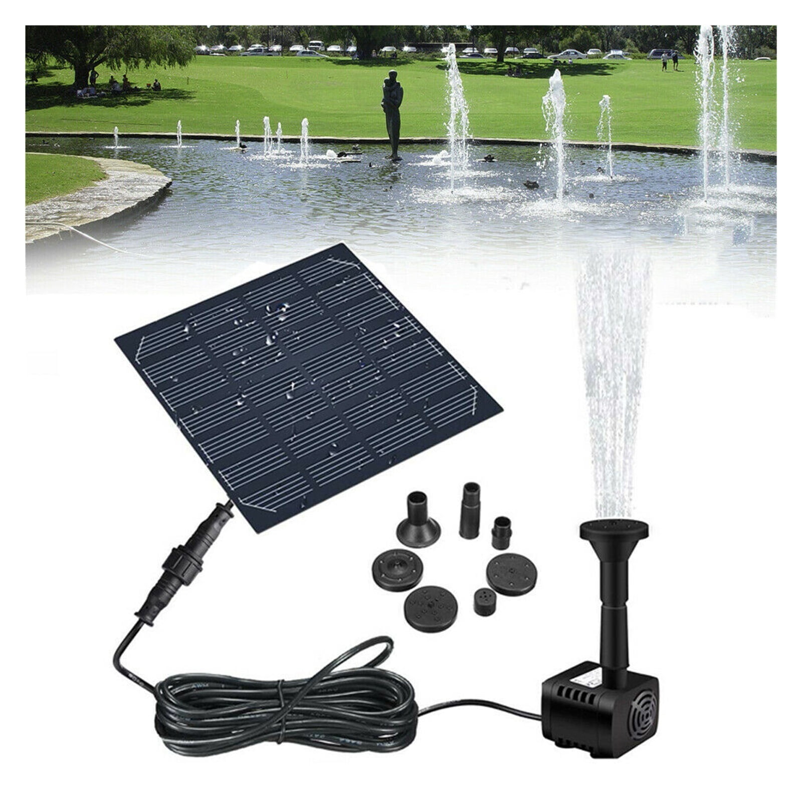 Solar Panel Powered Water Fountain Pool Pond Garden Water Sprinkler ...