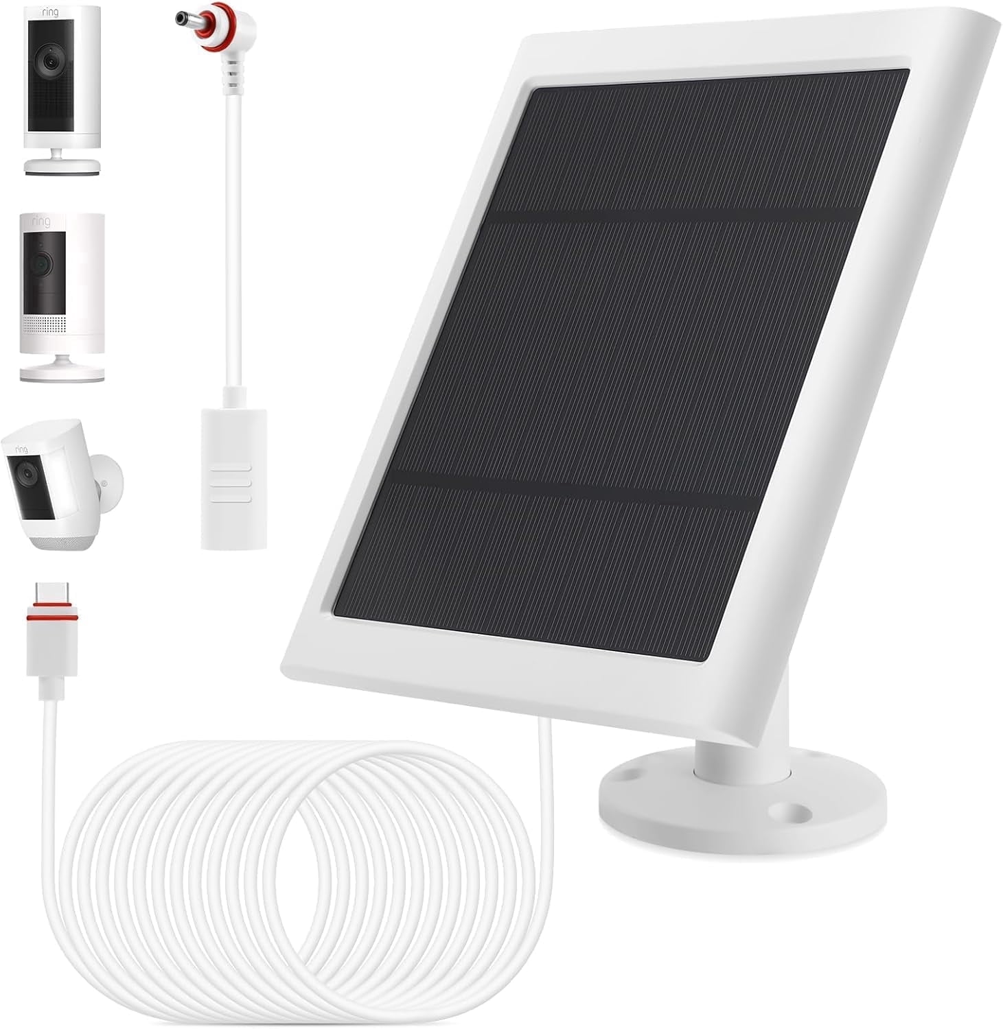 Solar Panel for Ring Camera, 4W Solar Charger Compatible with Rings ...