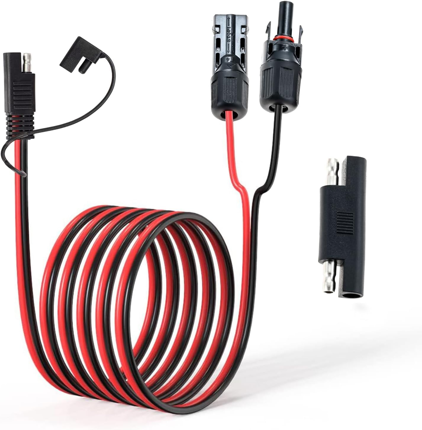 Solar Panel to SAE Adapter Cable 10FT, 10AWG Solar to SAE PV Extension Wire with Polarity ...