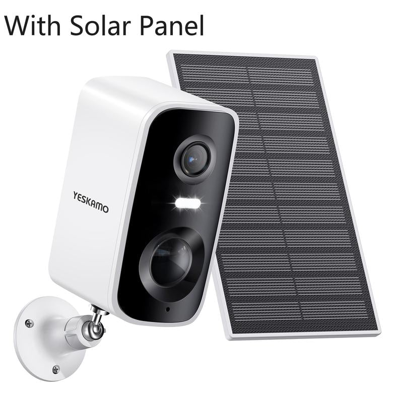 Solar Panel Security Cameras Wireless Outdoor/ Indoor, Battery Powered ...