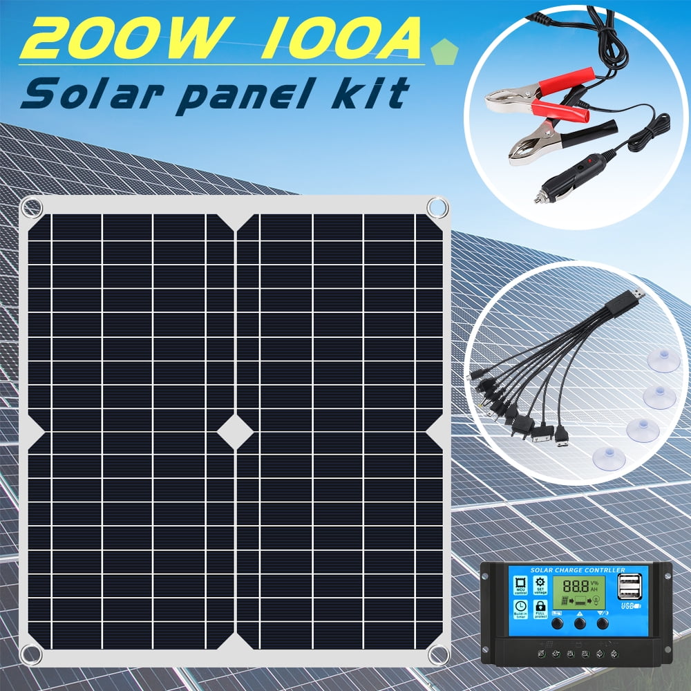 MDHAND Solar Panel Starter Kit, 200W Portable Monocrystalline Panel ...