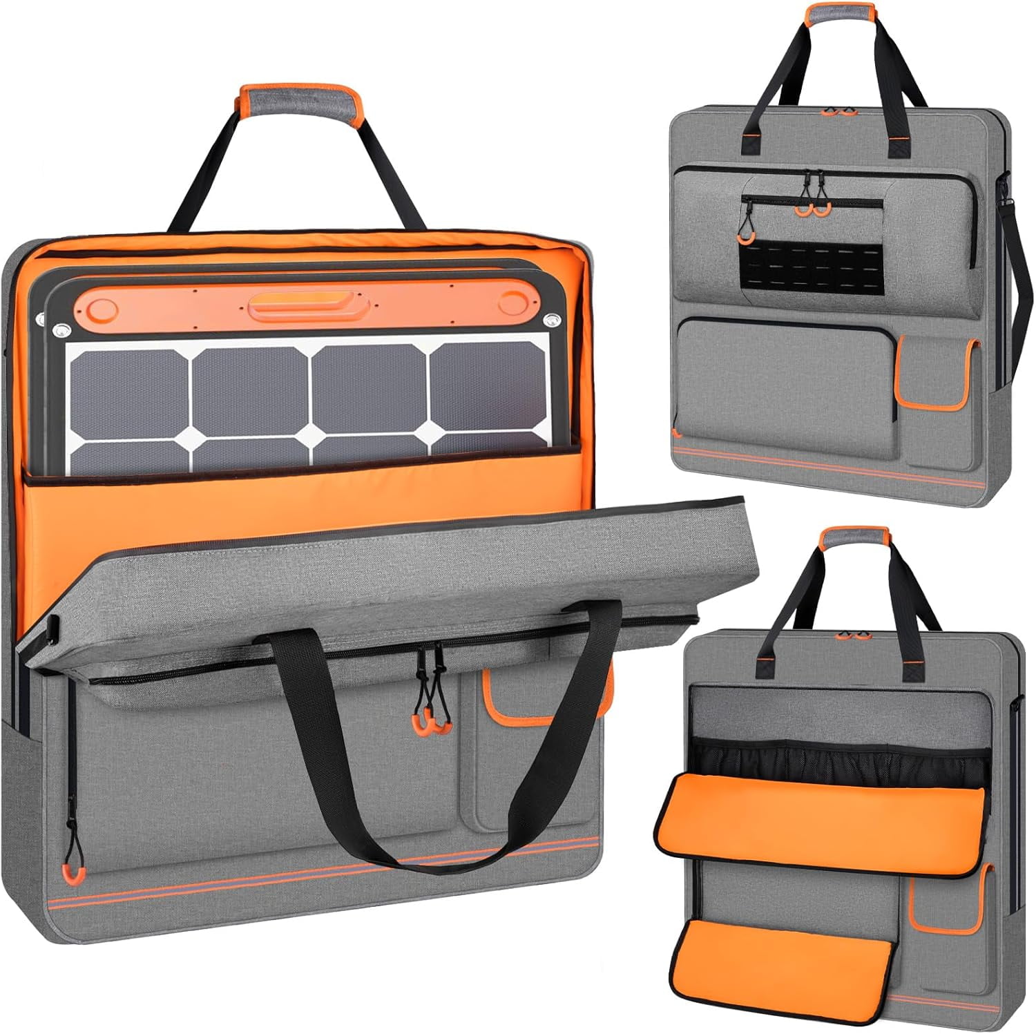 Solar Panel Storage Bag with Orange Lining, Deepened Opening, Zipper ...