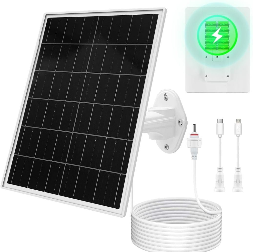 Solar Panel for Trail & Game Camera Security, Built-in Rechargeable ...