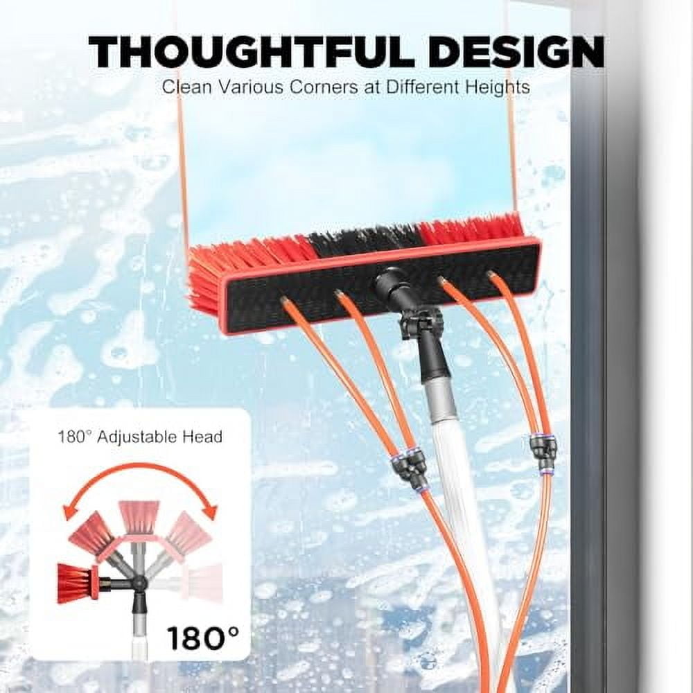 Solar Panel and Window Cleaning Brush Kit with Water Fed Pole Kit, 26FT ...