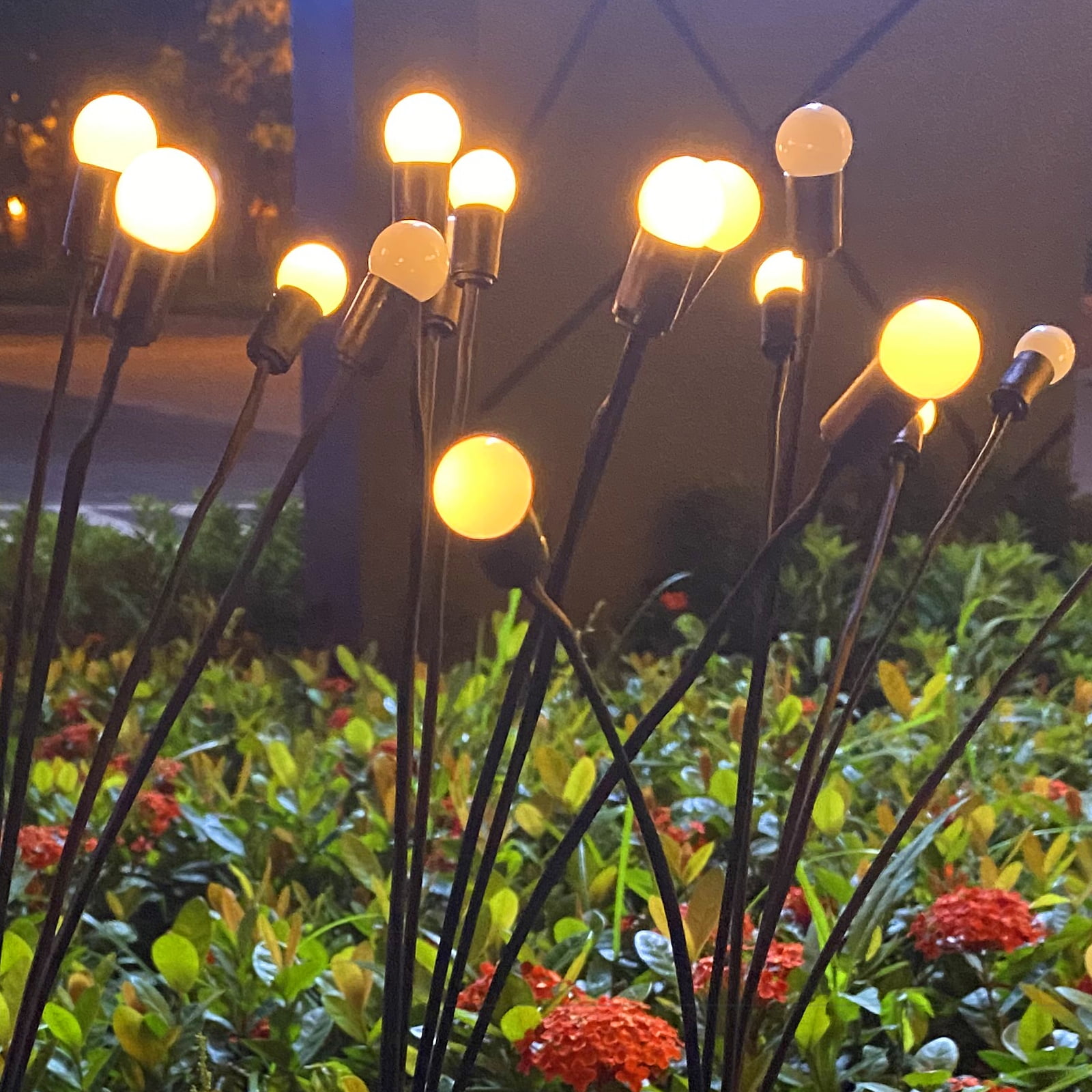 Solar Path Lights 6 LED 2 Pack Solar Powered Firefly Garden Lights ...