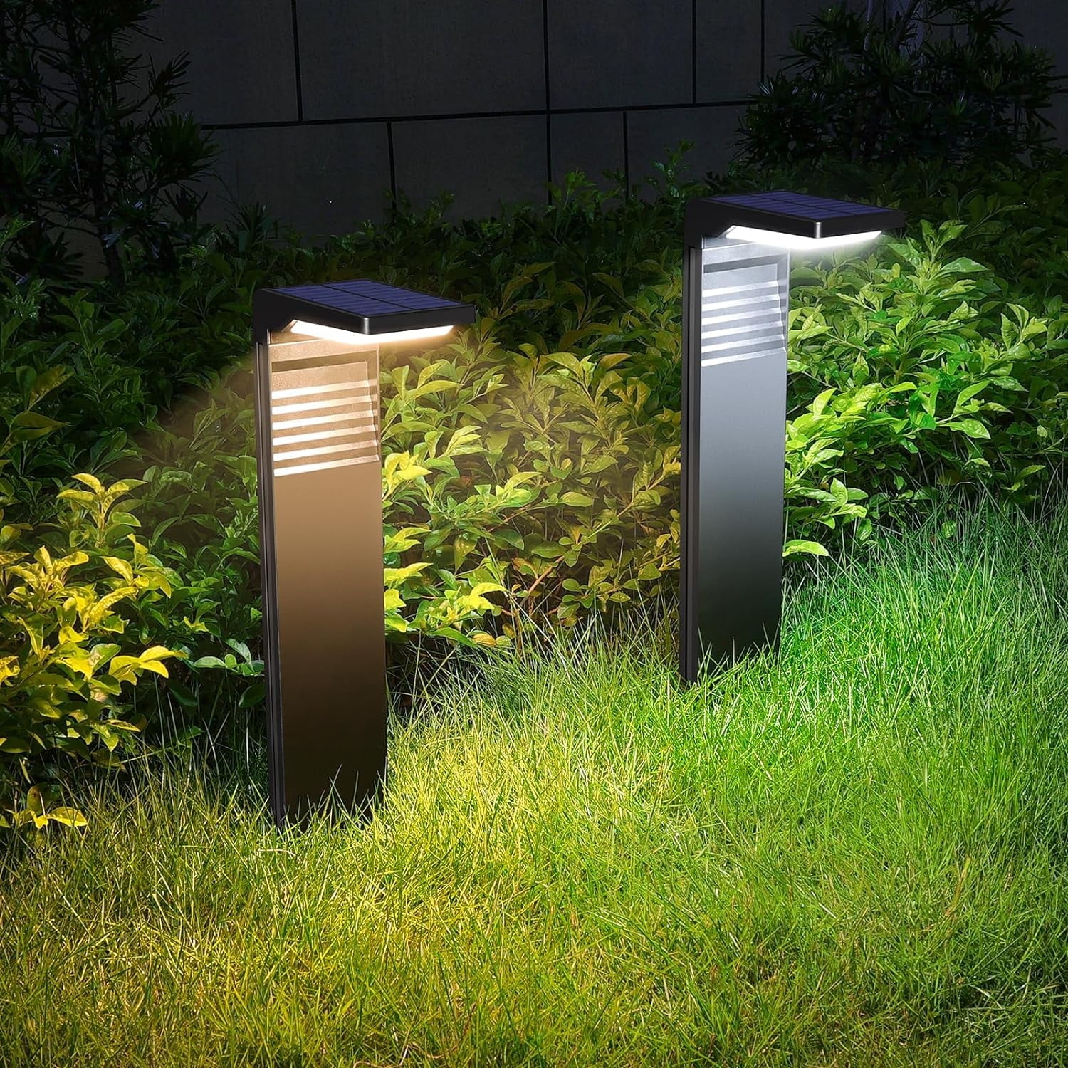 TAZTIR Solar Pathway Lights 2 Pack with Cool White Mode, Modern Solar ...