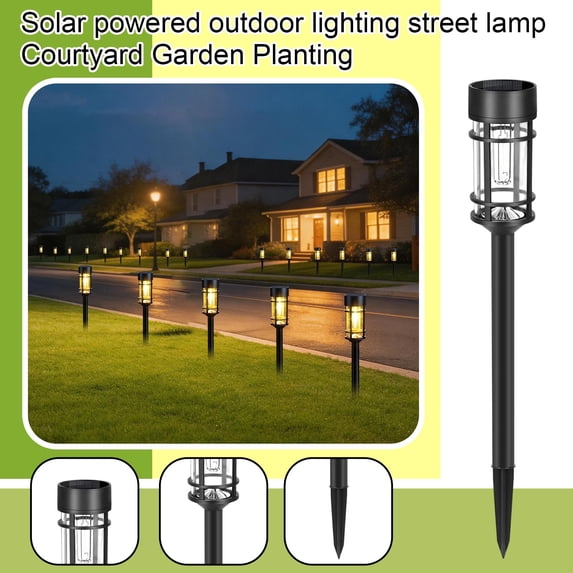 Solar Pathway Lights, 4 Pack LED Solar Lights Outdoor Waterproof, Glass ...