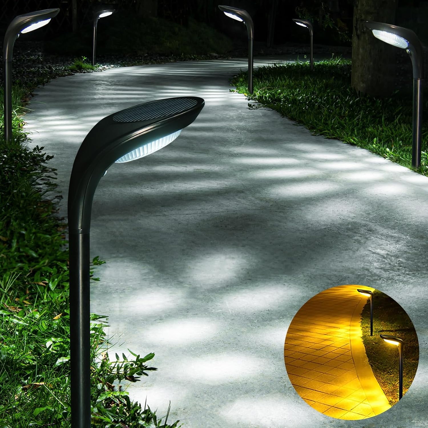 Solar Pathway Lights - 5 Pack Solar Garden Lights Bright Solar Pathway ...