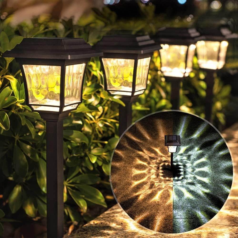 Solar Pathway Lights 8 Pack Solar Garden Lights with 2 Modes Waterproof ...