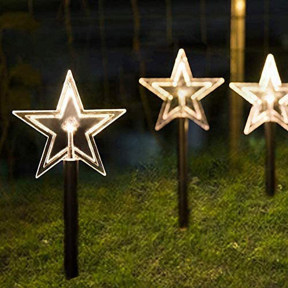 Solar Pathway Lights Christmas Snowflake LED Garden Path Makers Display ...