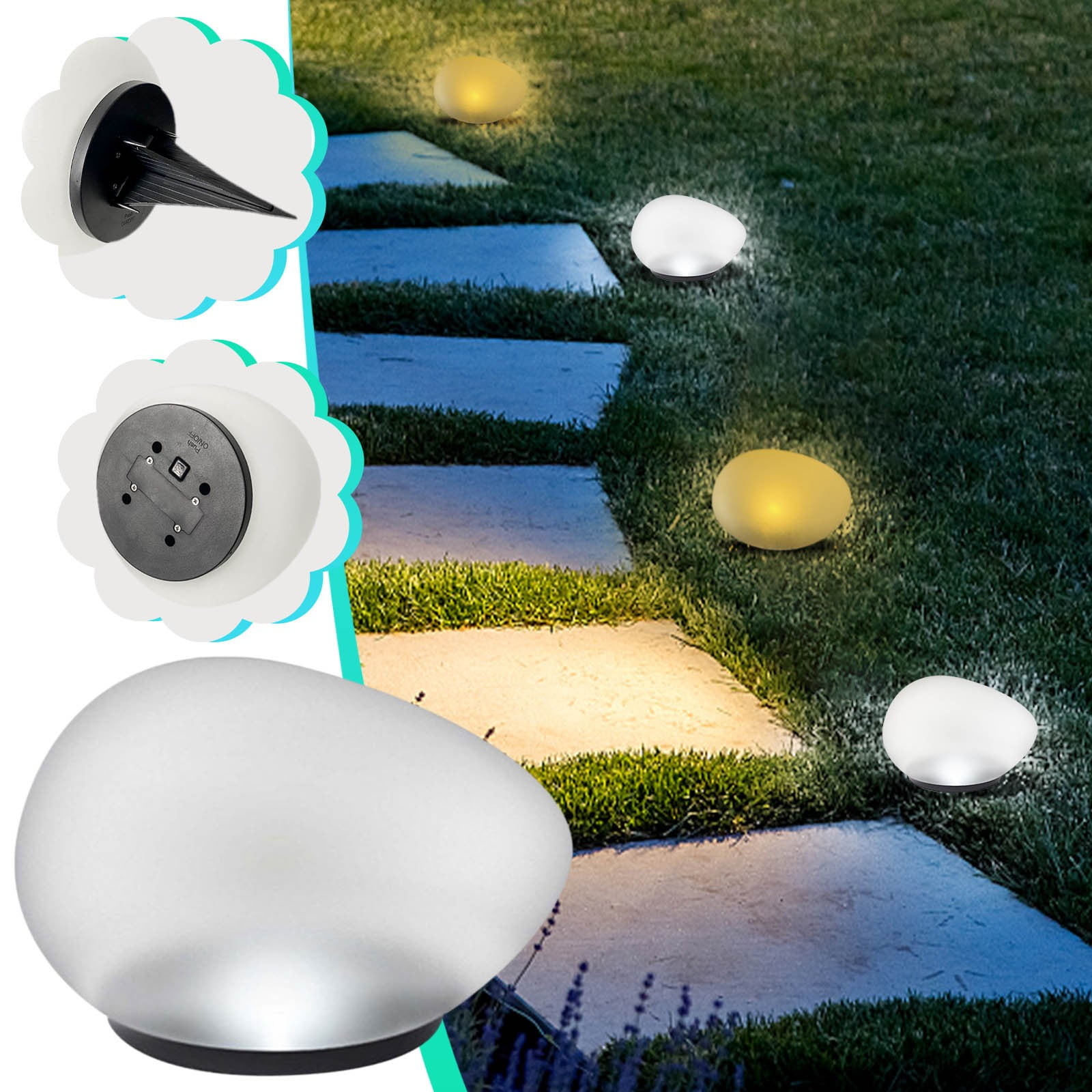 Solar Pathway Lights, Energy-Saving LED Lamps, Waterproof Outdoor ...