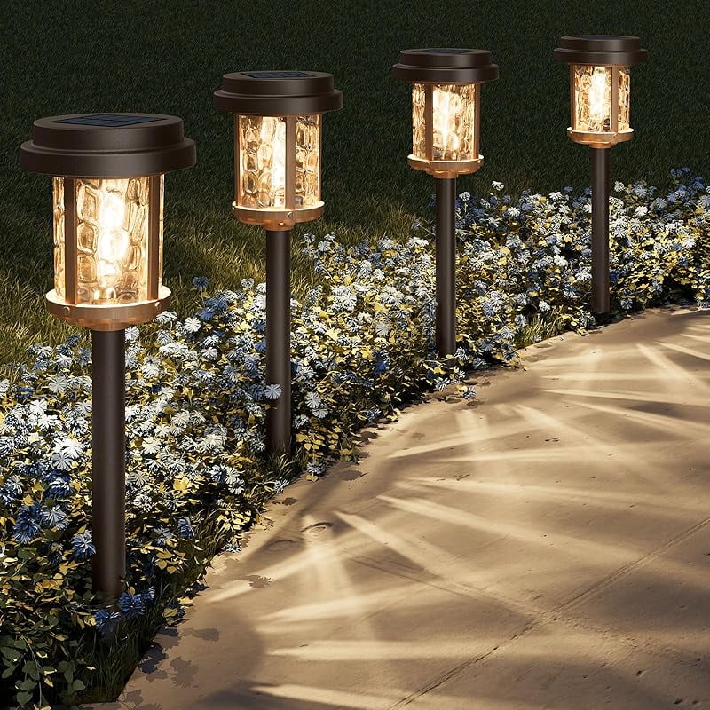 MY Solar Pathway Lights, Garden Solar Lights, 20 LM LED Glass Water ...