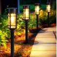 Solar Pathway Lights, LED Solar Lights Outdoor Waterproof, Glass Metal ...