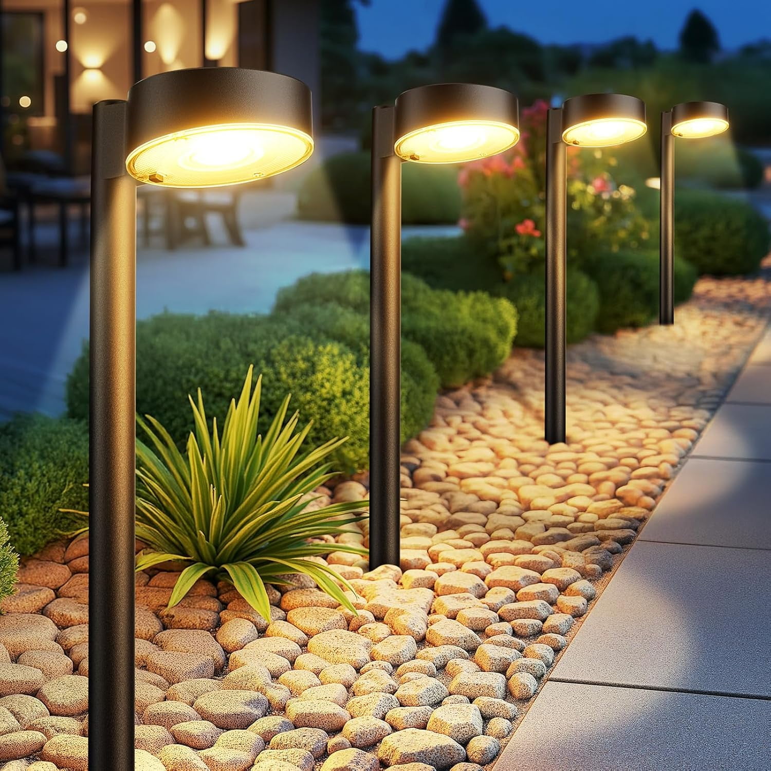 Solar Pathway Lights Outdoor, 12 Brighter LED Solar Lights Outdoor ...