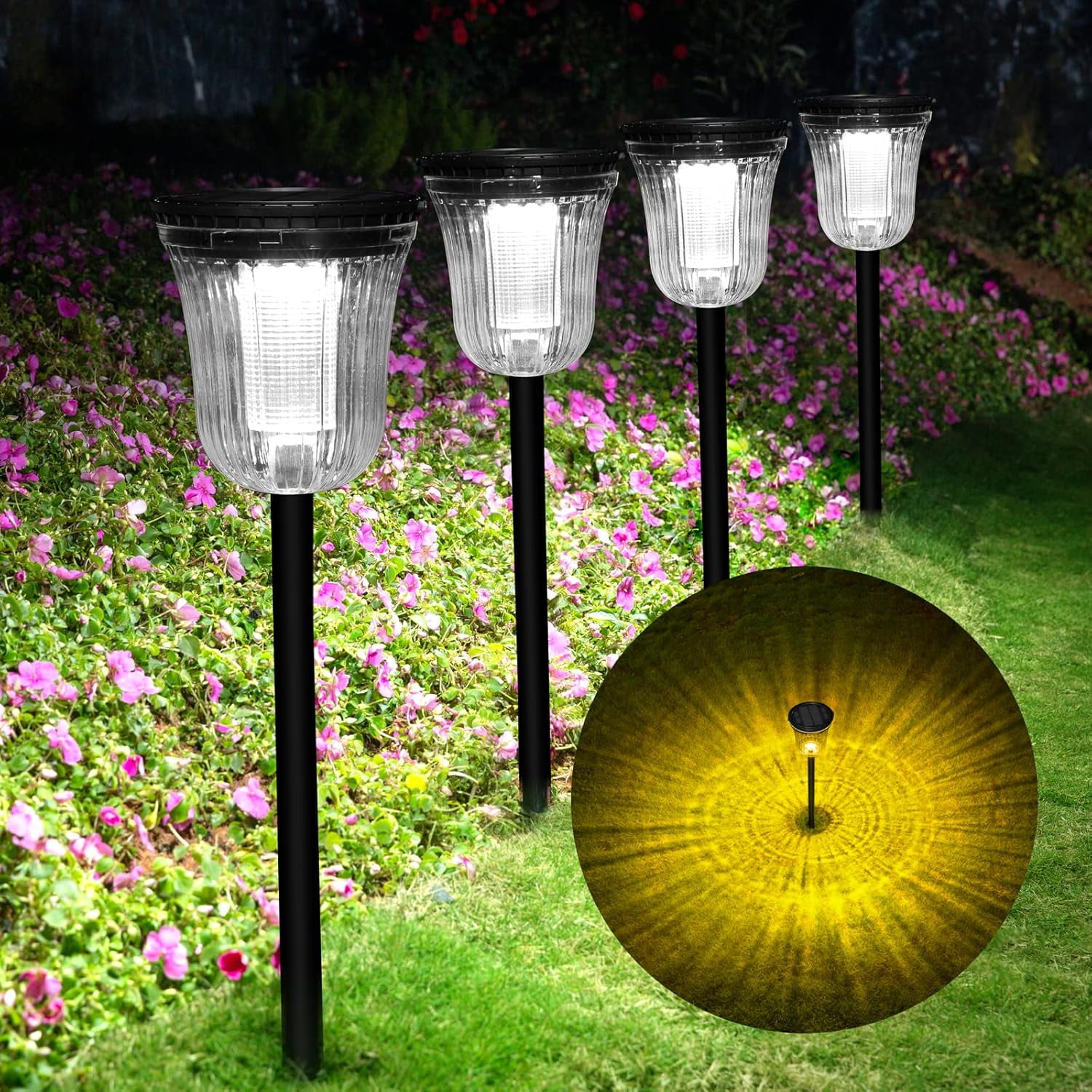 Solar Pathway Lights Outdoor , 4 200 Lumens Bright Solar Garden Lights ...