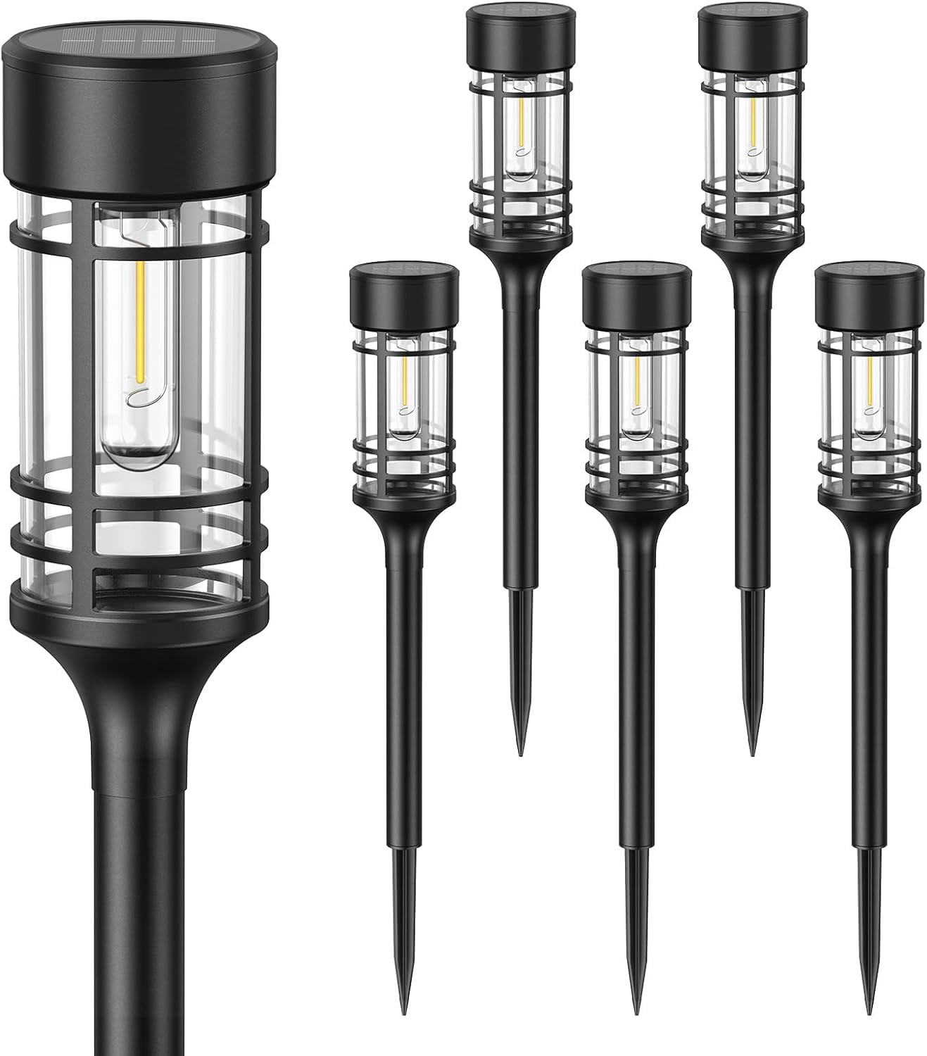 Solar Pathway Lights Outdoor, 6 Pack Solar Lights Outdoor Waterproof IP65, Bright Solar Garden ...