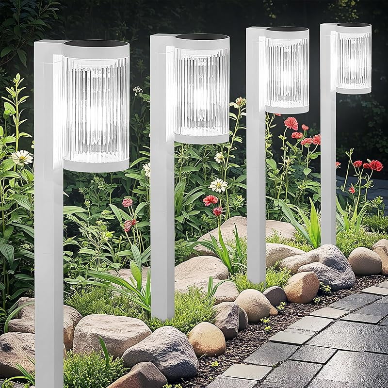 Solar Pathway Lights Outdoor, 6 Pack Upgraded Outdoor Solar Lights for ...