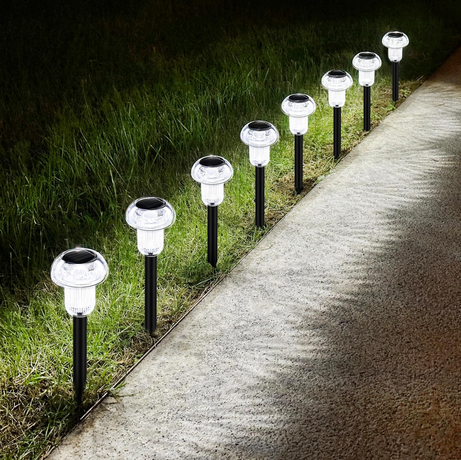 Solar Pathway Lights Outdoor, 8 Pack LED Solar Yard Lights Outdoor ...