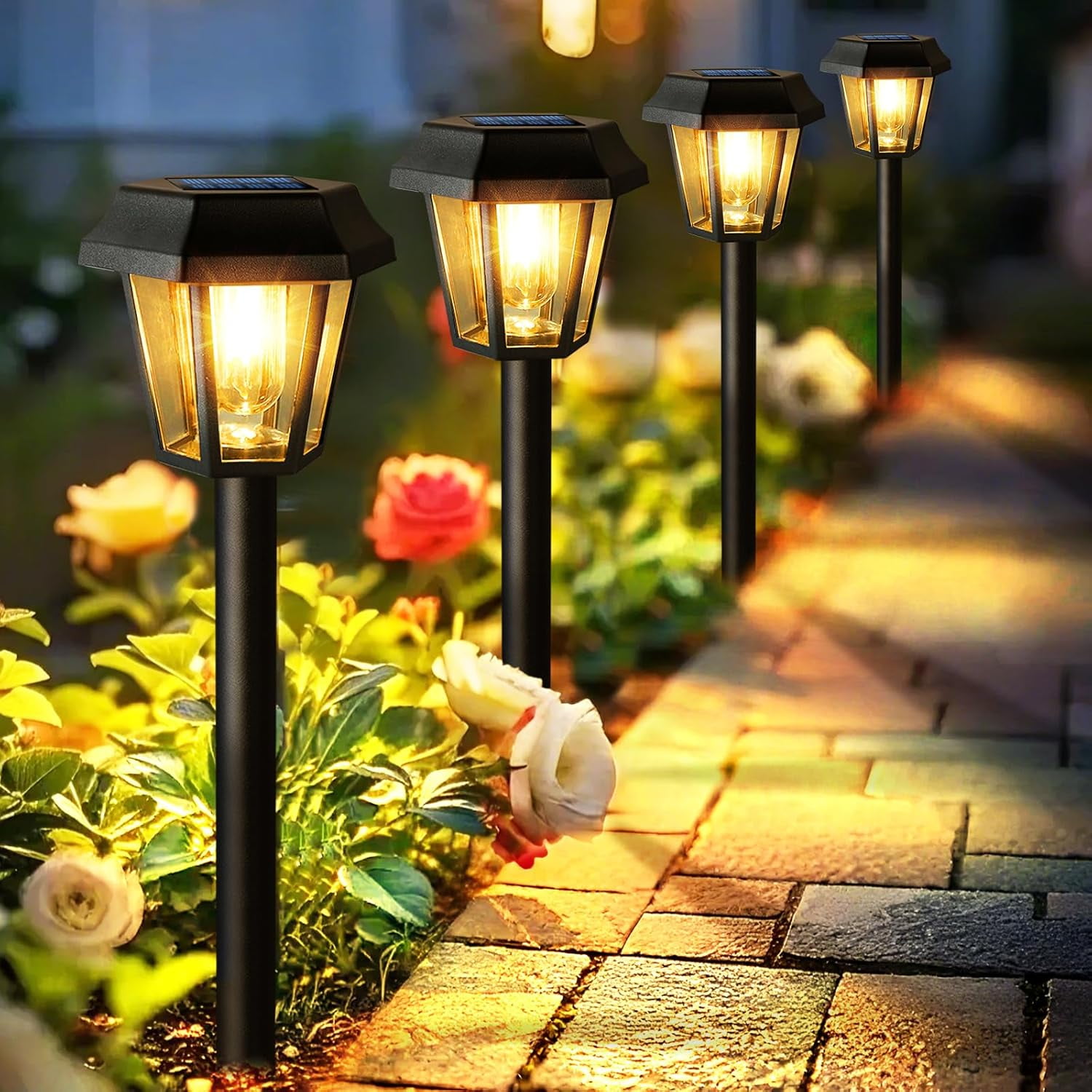 Solar Pathway Lights Outdoor 8 Pack Solar Lights Outdoor Waterproof ...