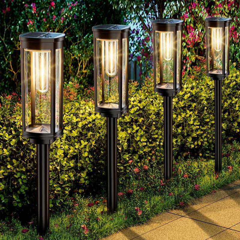 Solar Pathway Lights Outdoor, Bright Solar Path Lights Outside Garden ...