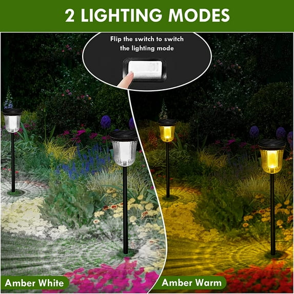 Solar Pathway Lights Outdoor Waterproof, 4 Pack 200 Lumens Super Bright ...