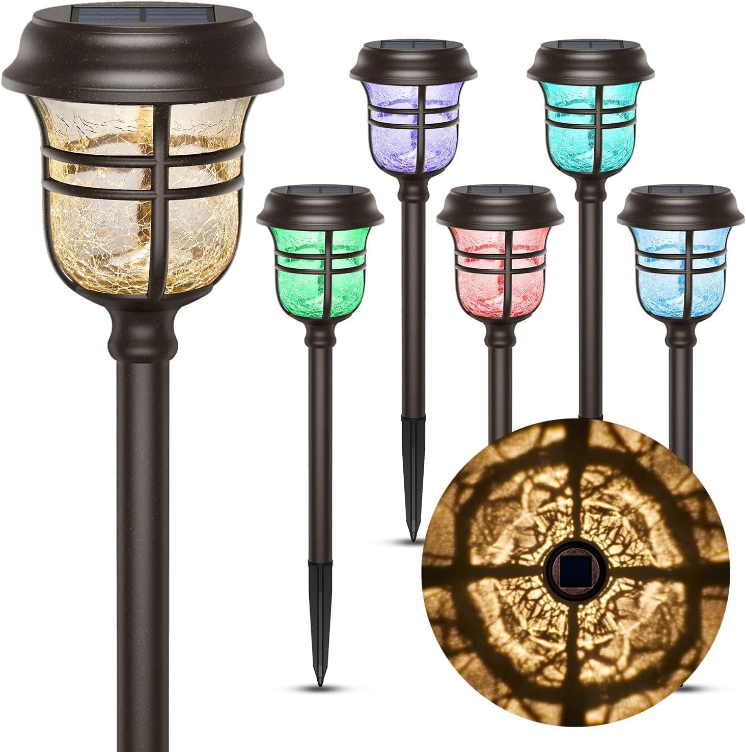 Solar Pathway Lights Outdoor Waterproof IP65-2 Lighting Modes Color ...