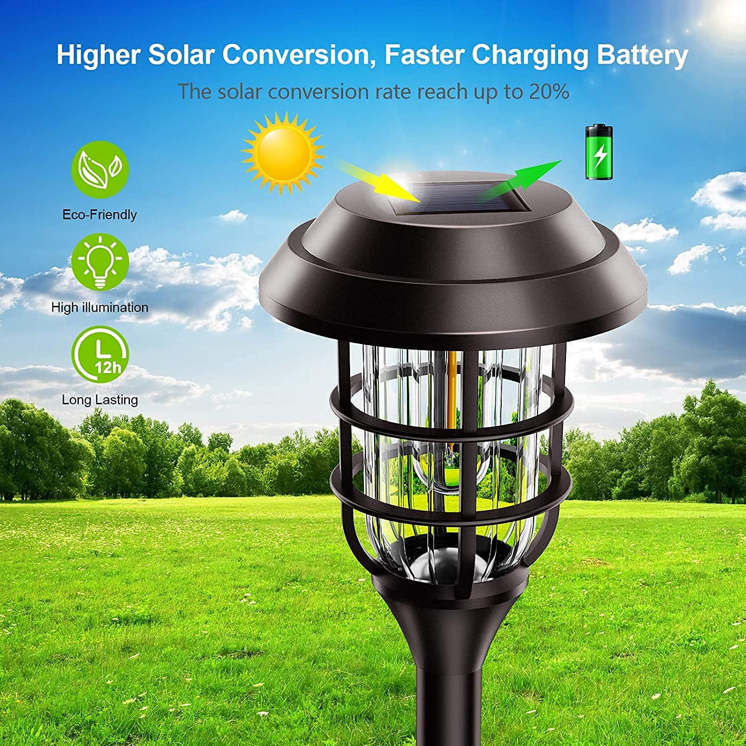 Solar Pathway Lights Outdoor, Waterproof LED Garden Landscape Lighting ...