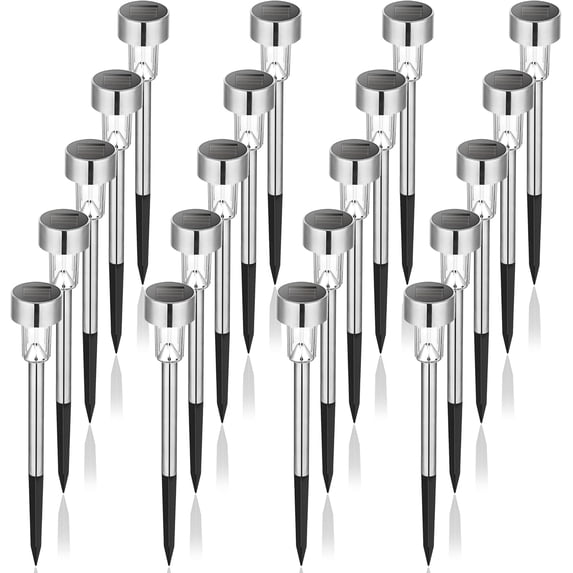 Solar Pathway Lights, Stainless Steel IP44 Auto /Off Outdoor LED Solar ...