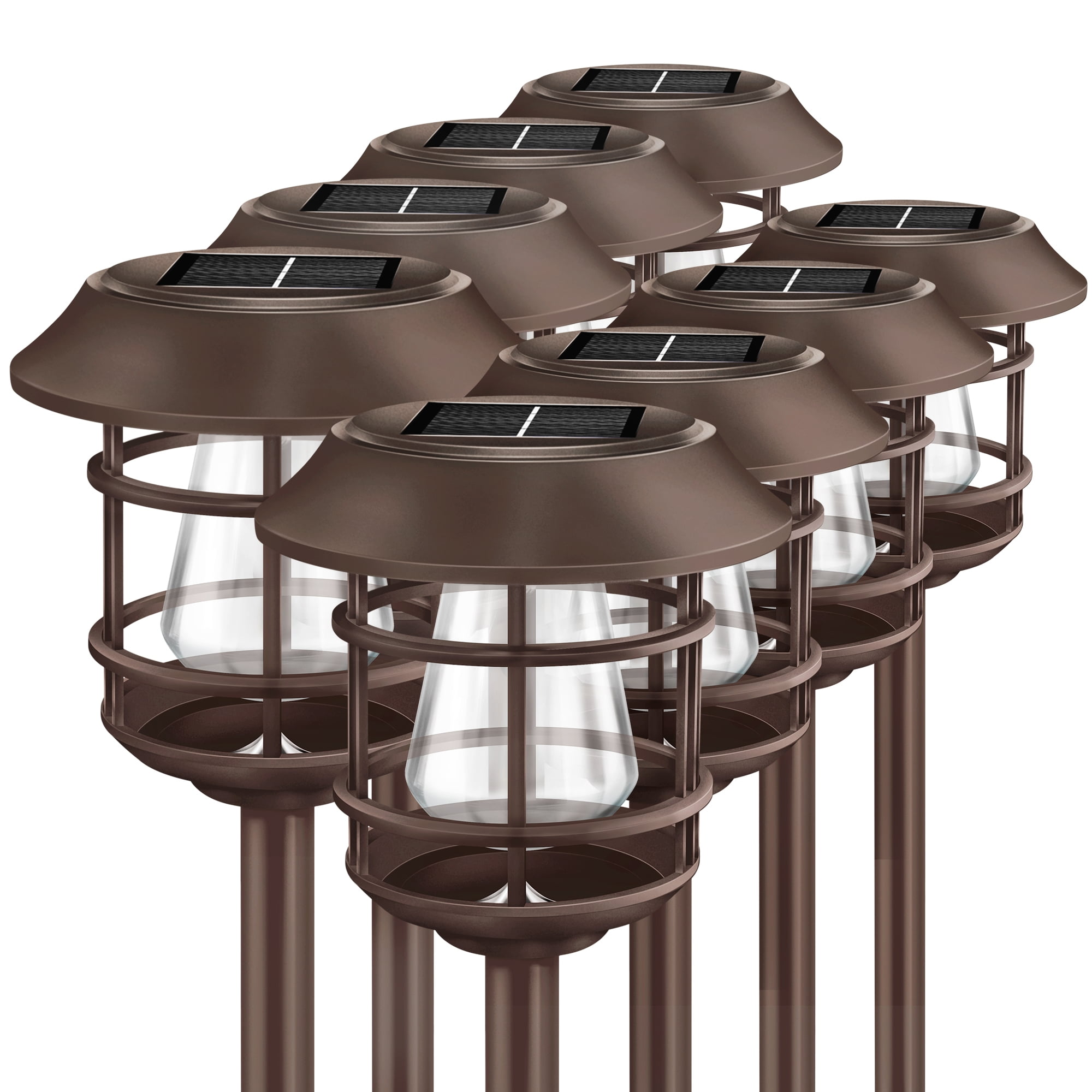 Walmart 4-Pack Solar Powered LED Pathway Lights, Large Outdoor Walkway ...