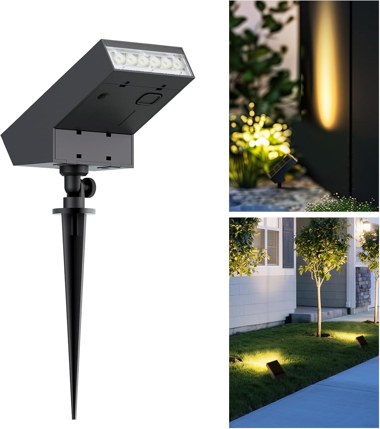 Solar Pathway Spot Lights Outdoor Set, Dimmable Solar Spotlights 500LM ...