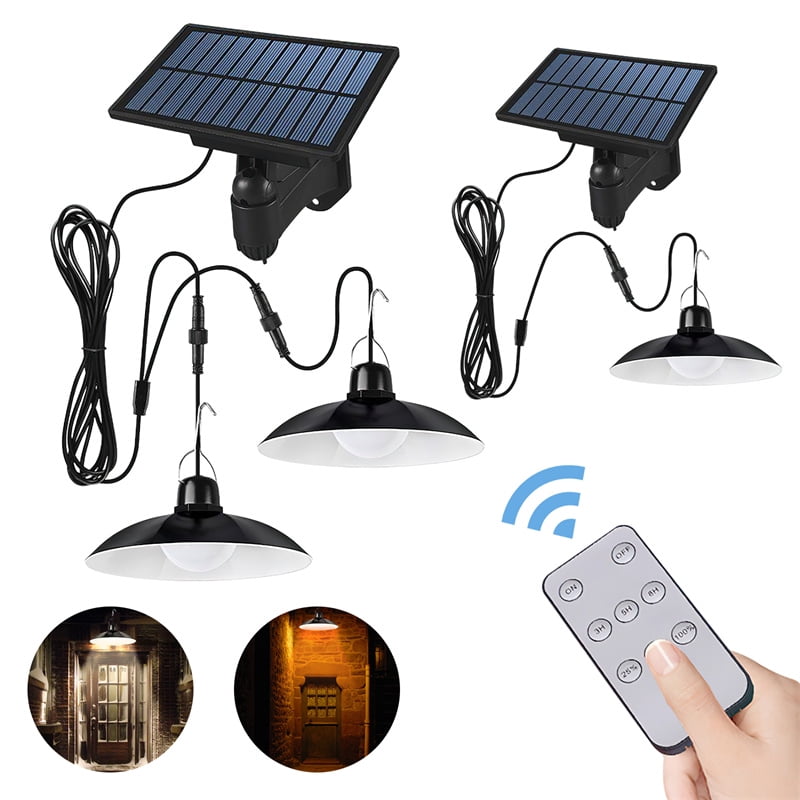 Solar Pendant Light IP65 Waterproof LED Solar Powered Lamp with Remote ...