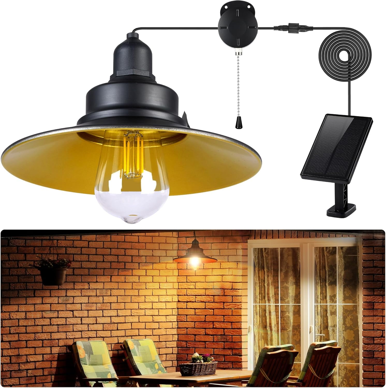 Solar Pendant Light Indoor Outdoor, Solar Shed Light IP65 Waterproof ...