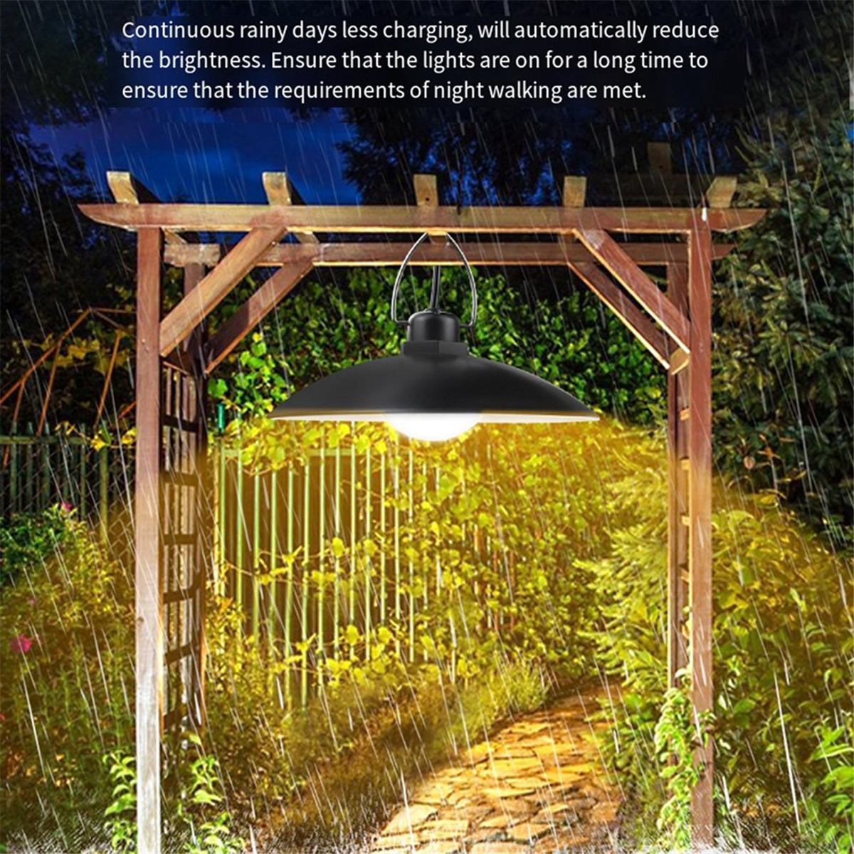 Solar Pendant Light with Remote Control Outdoor Indoor Solar LampLine ...