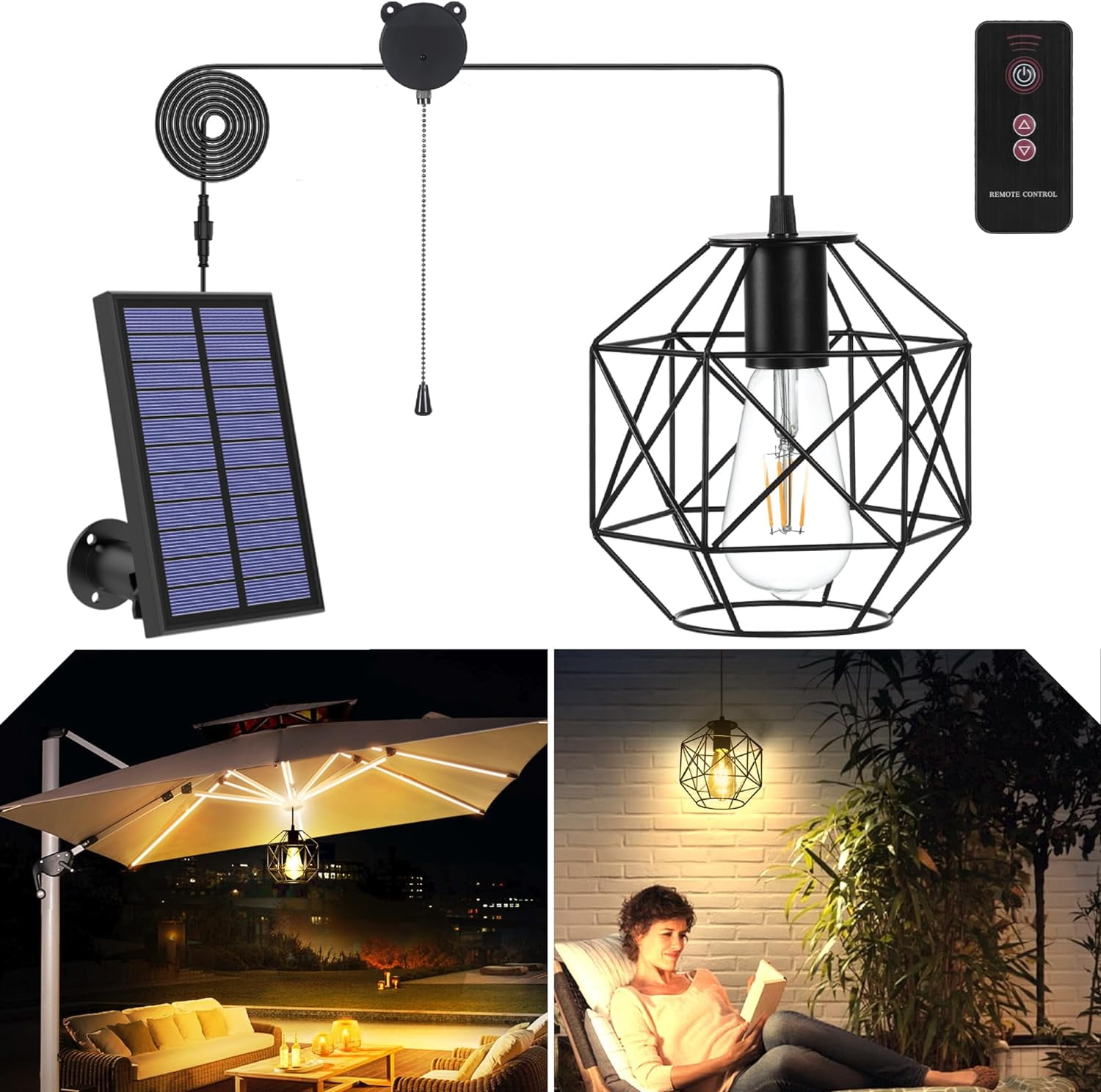 Solar Pendant Lights Outdoor Hanging Solar Lights, Waterproof Metal ...