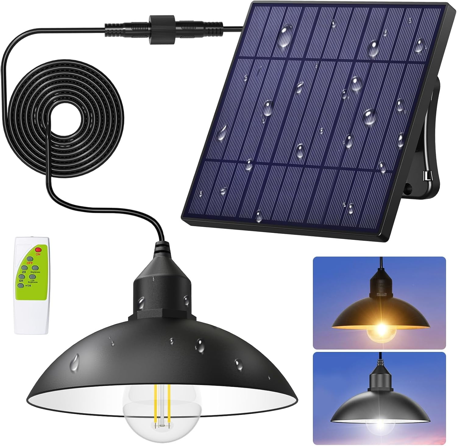 Solar Pendant Lights,Solar Shed Lights Outdoor with Remote Control ...